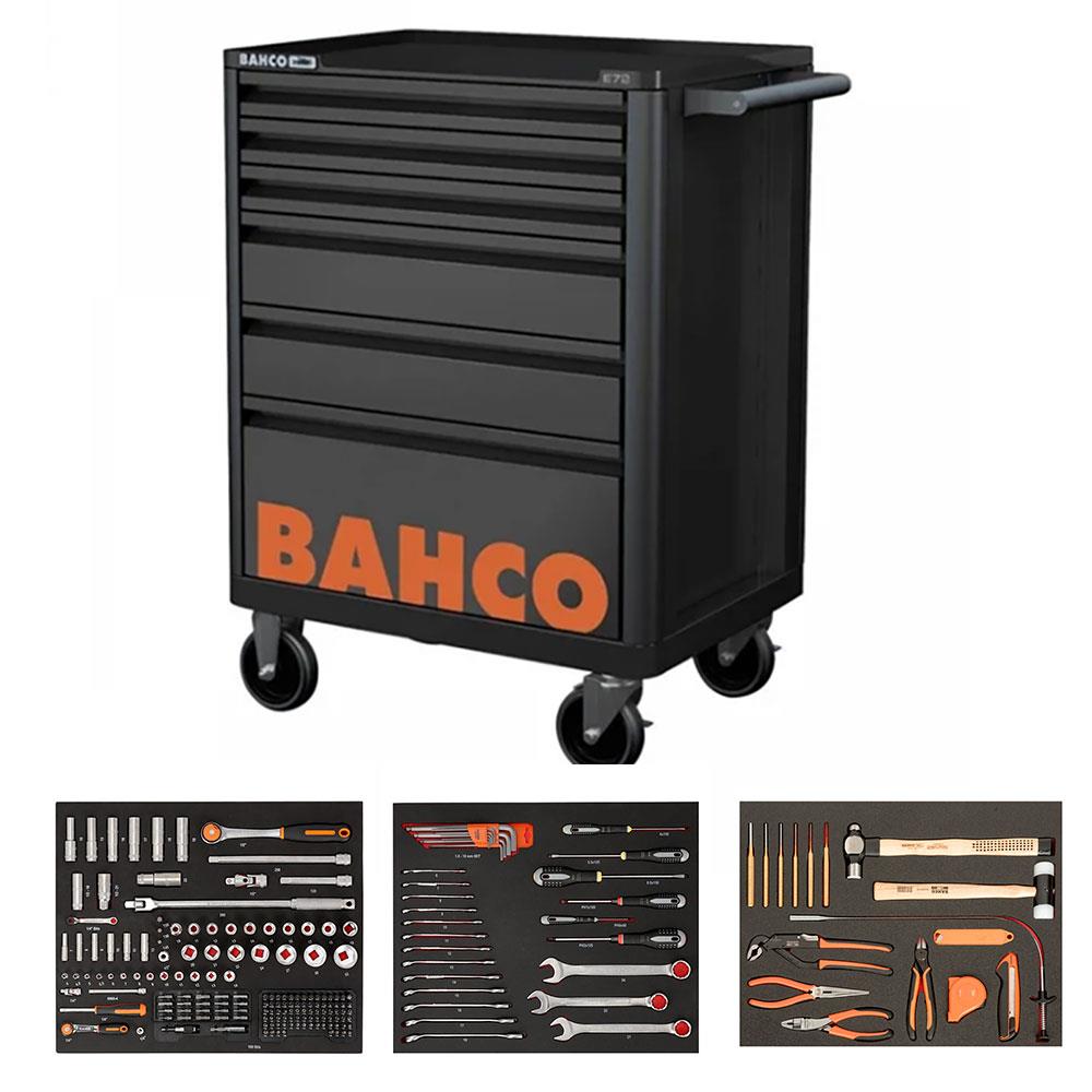 BAHCO 1472K6BKFFSD 26" Heavy Duty Campaign Trolley with Tools, 215 ...