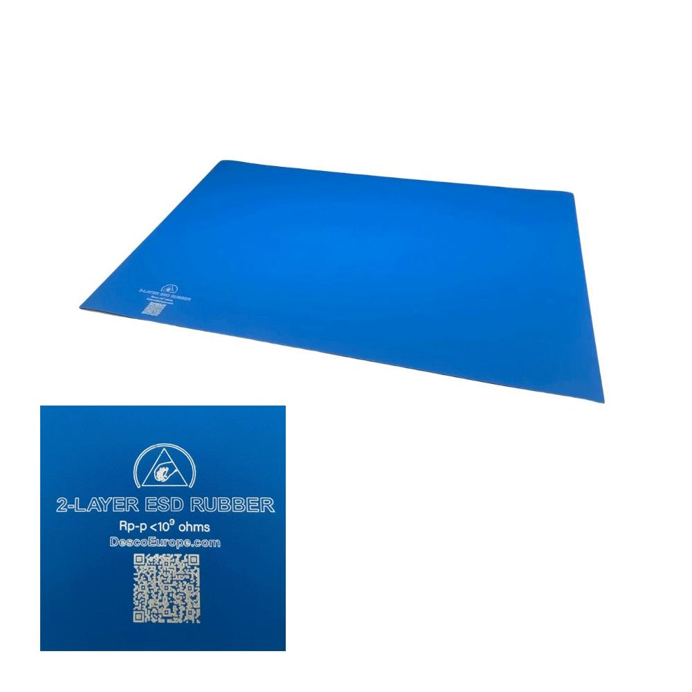 DESCO 2-Layer ESD Rubber Mat Blue 2mm X 0.6m X 0.9m available online ...