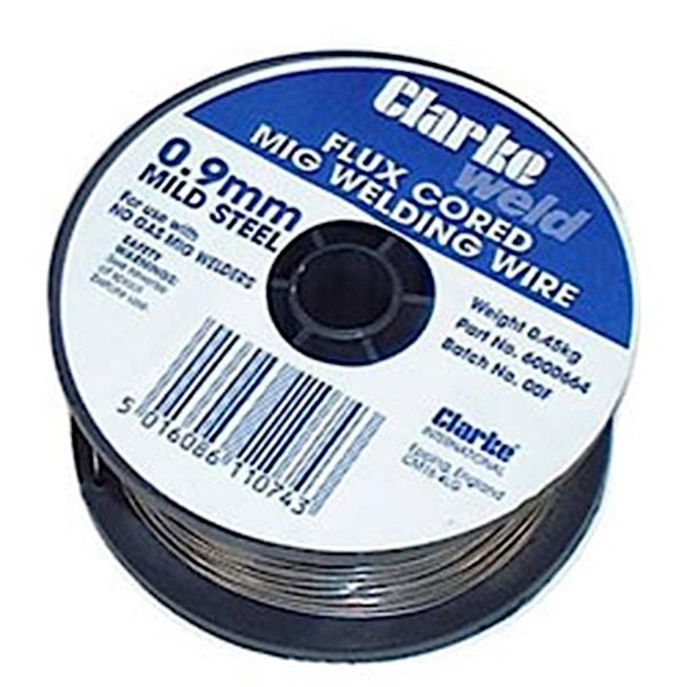 CLARKE 8132110 Flux Cored Mild Steel Wire Blister Pack 0.45Kg x 0.9mm ...
