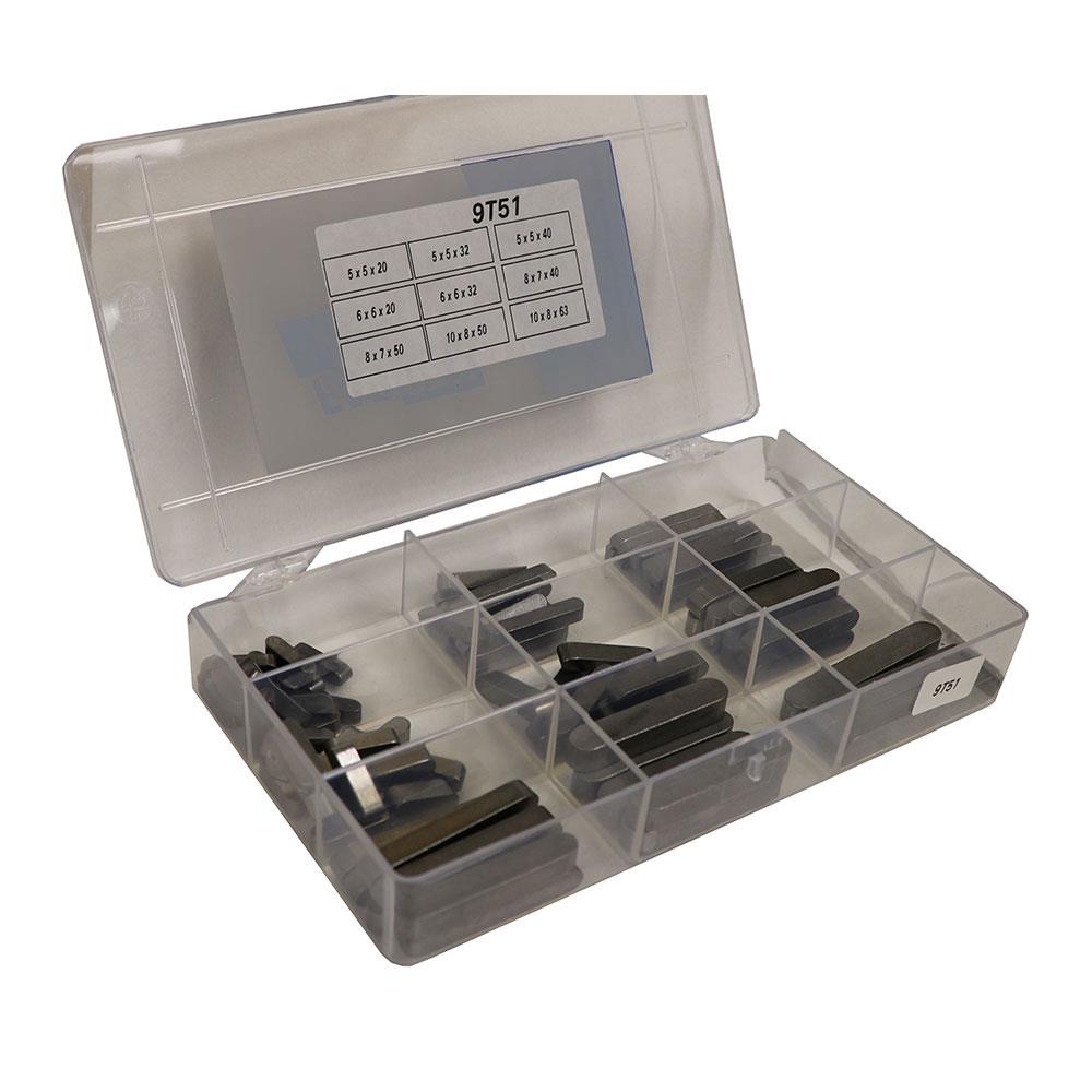 FABORY 9T51 Steel Parallel Keys (Machinery Keys), 90 Piece Set ...