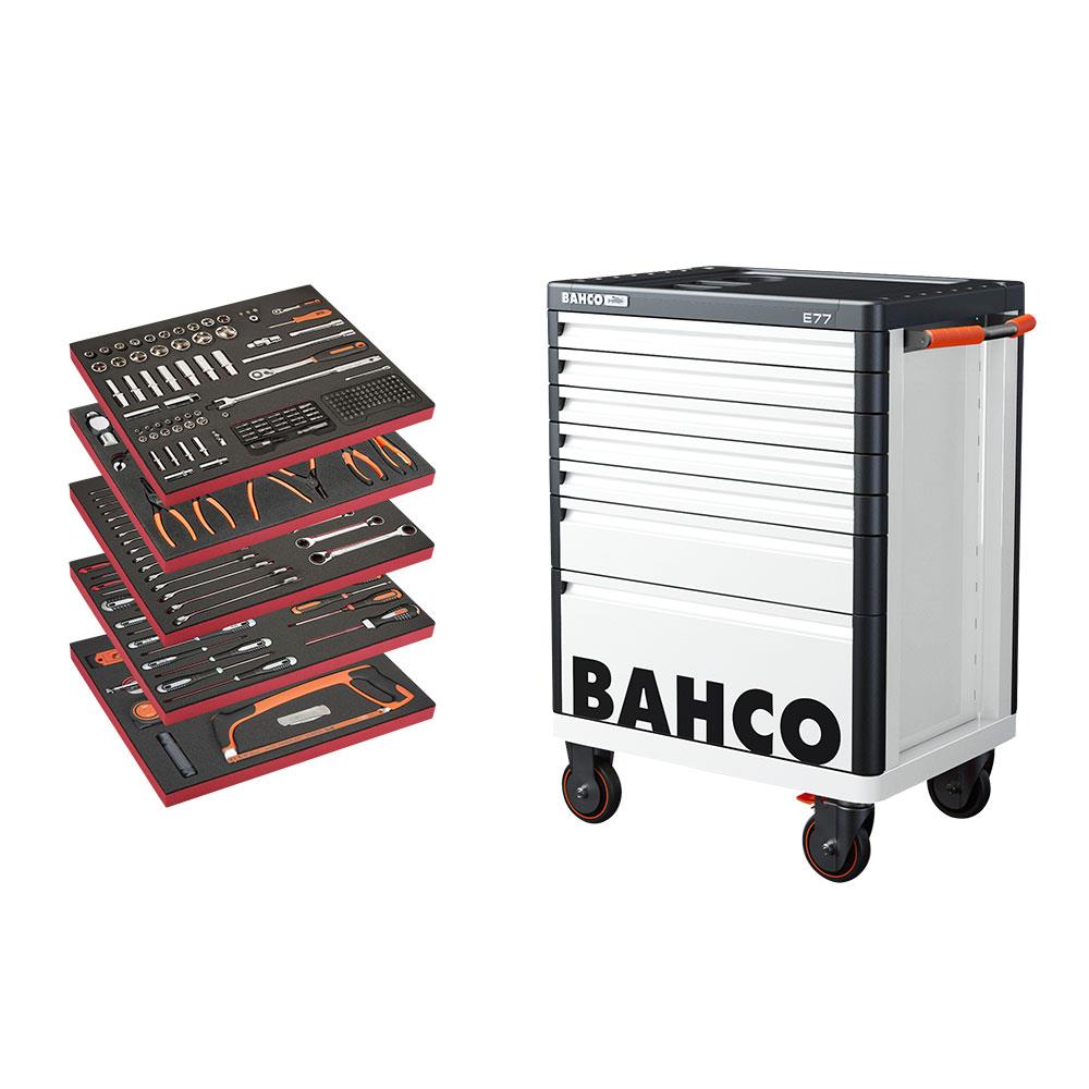 BAHCO 1477K7WHFF12SD E77 Premium White Trolley and Tools, 7 drawers ...