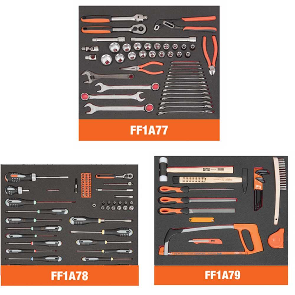 BAHCO 1472K5BKFF2SD 5 Drawer Roller Cabinet, Black, Foam Inlay Tool Kit ...