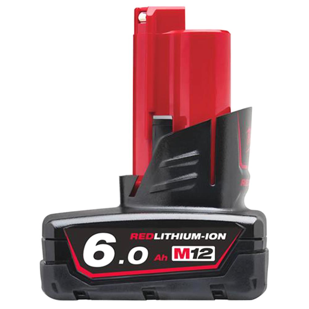 Milwaukee M12B6 12 Volt Red Lithium-Ion Battery Pack, 1 x 6.0Ah ...