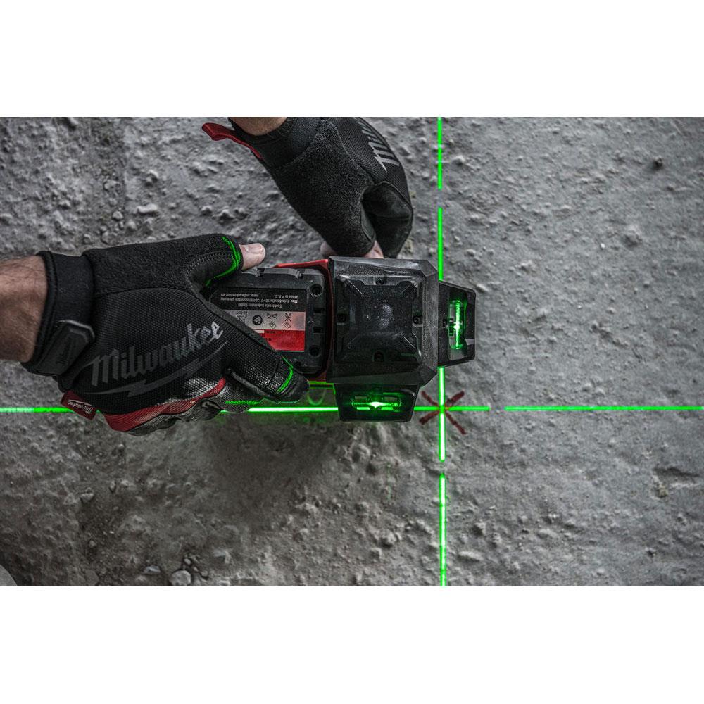 MILWAUKEE M12 3PL-401C M12 Green 360deg 3 Plane Laser Accessories Kit ...
