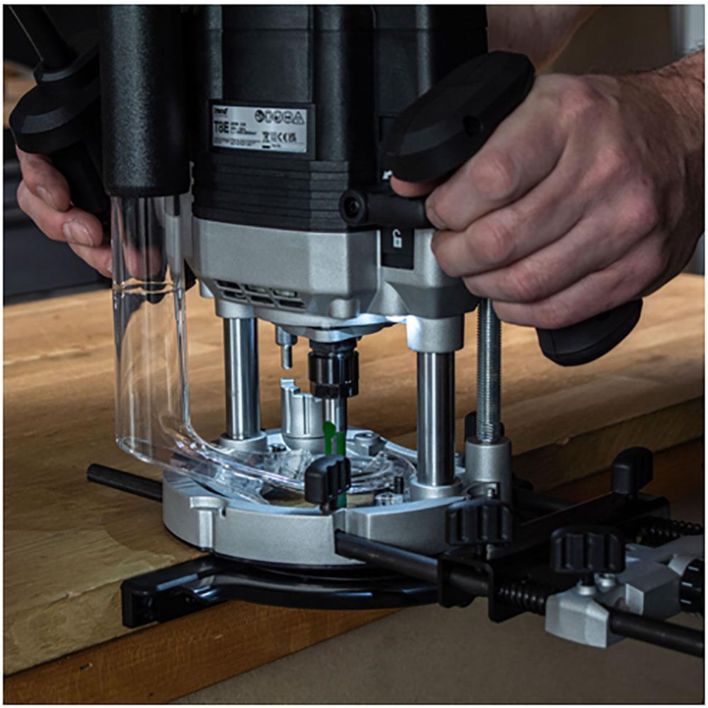 TREND T8EK 1/2" Variable Speed Dual-Mode Plunge Router, 2200W, 240V ...