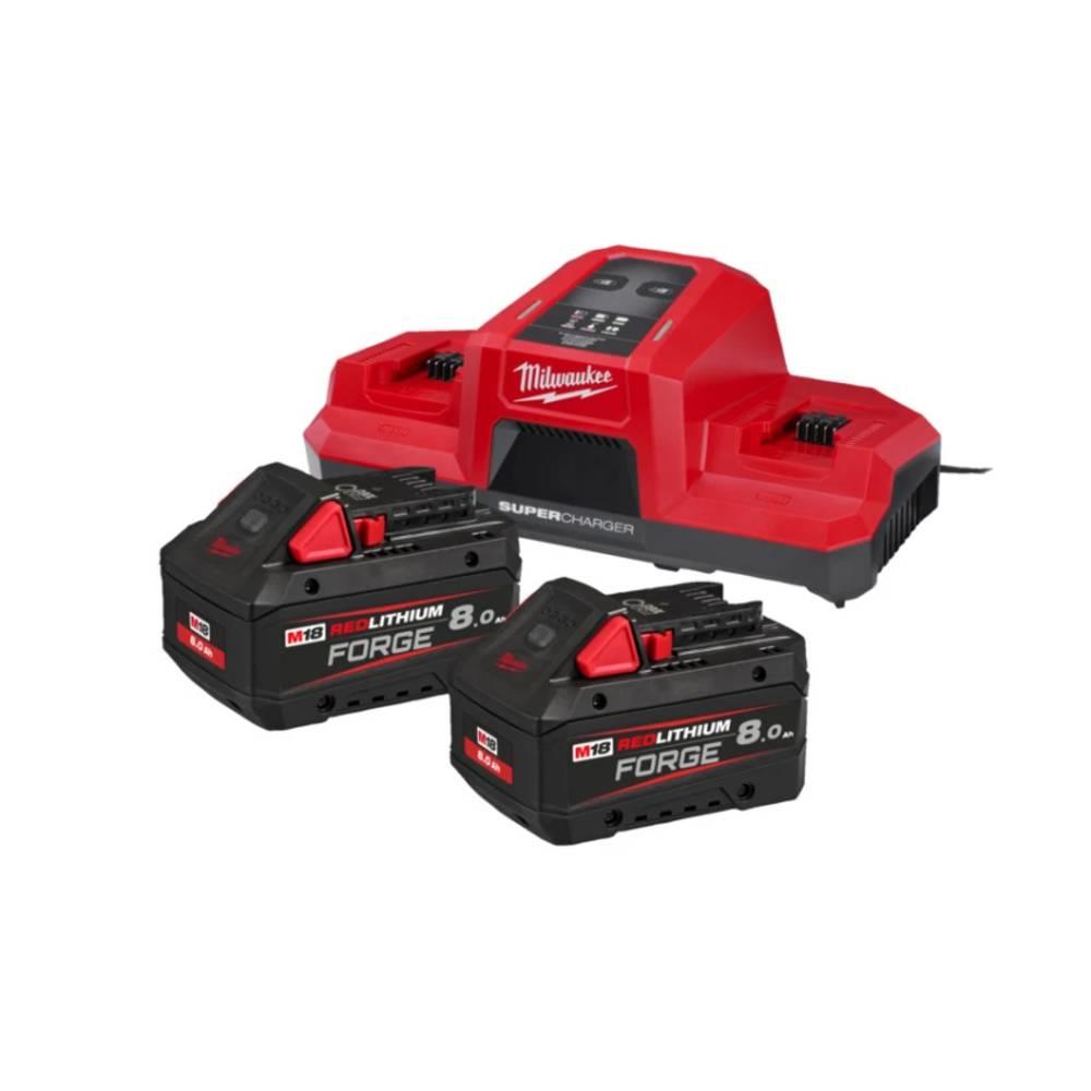 MILWAUKEE M18FORGENRG-802DBSC M18™ FORGE™ 8.0Ah Batteries and Charger ...