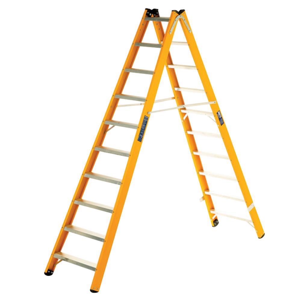 BRATTS LADDERS GTS 08 2.09m GTS Glass Fibre Double Side Step Ladder ...