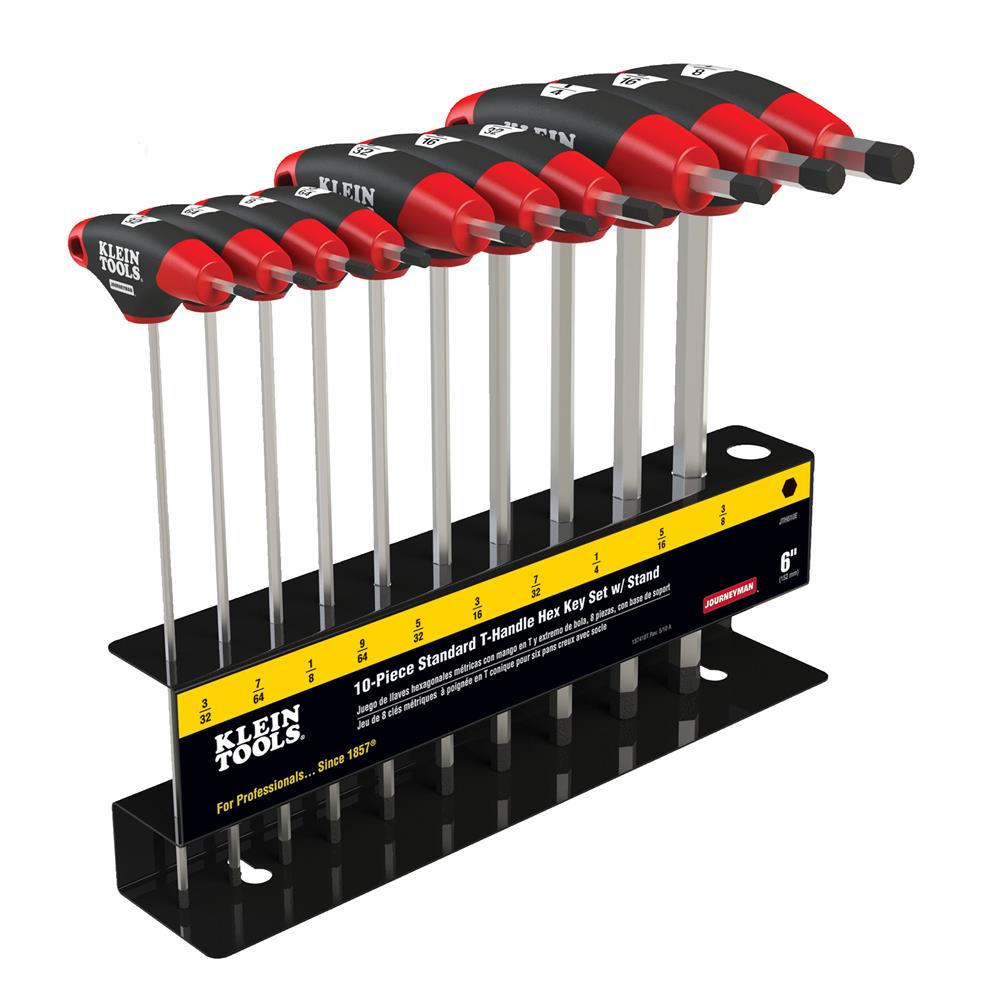 Klein Tools 10 Piece T-Handle Imperial Hex Key Set with Stand available ...