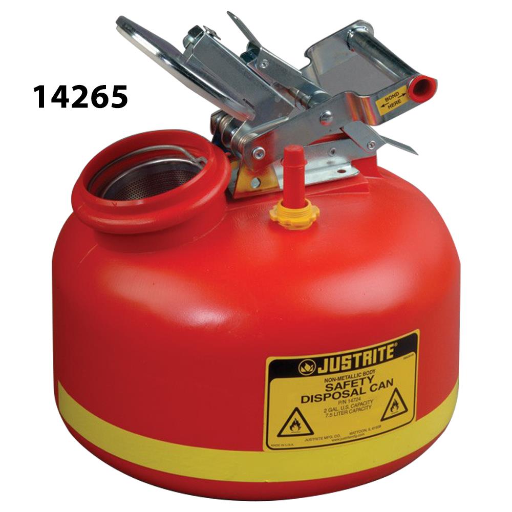 Justrite Liquid Disposal Polyethylene Safety Cans available online ...