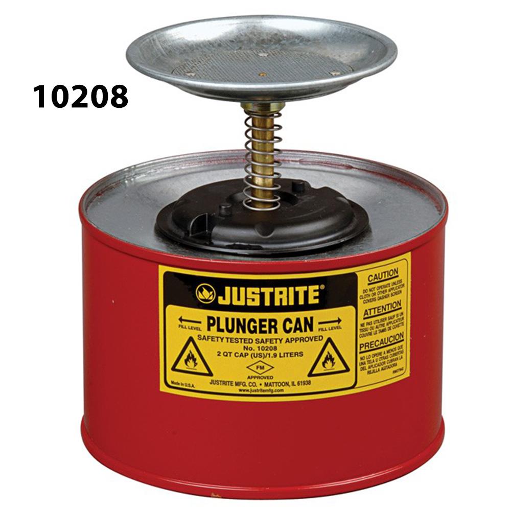 Justrite Plunger Dispensing Cans available online - Caulfield Industrial