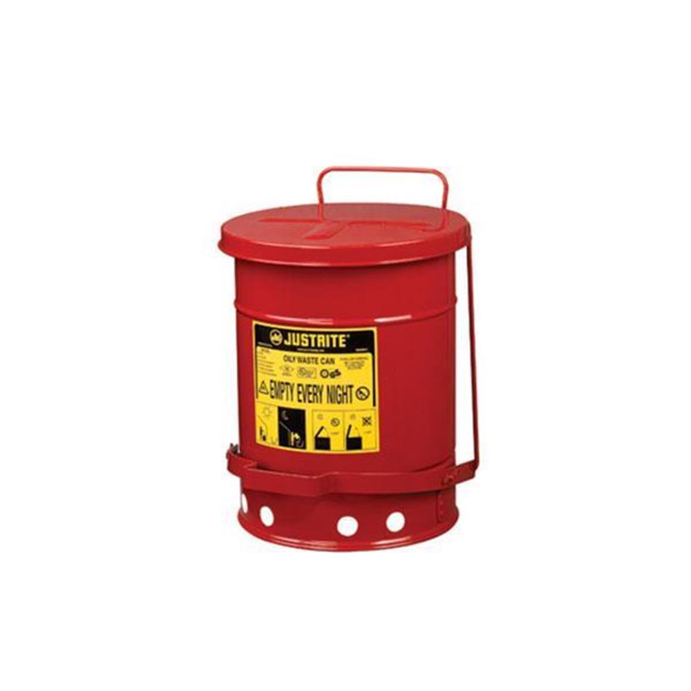 Justrite Red Oily Waste Cans available online - Caulfield Industrial