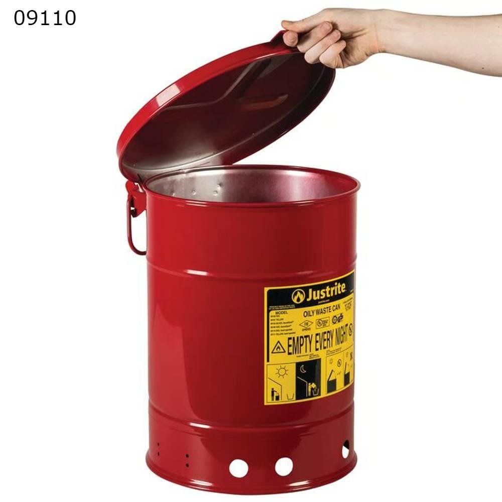 Justrite Red Oily Waste Cans available online - Caulfield Industrial