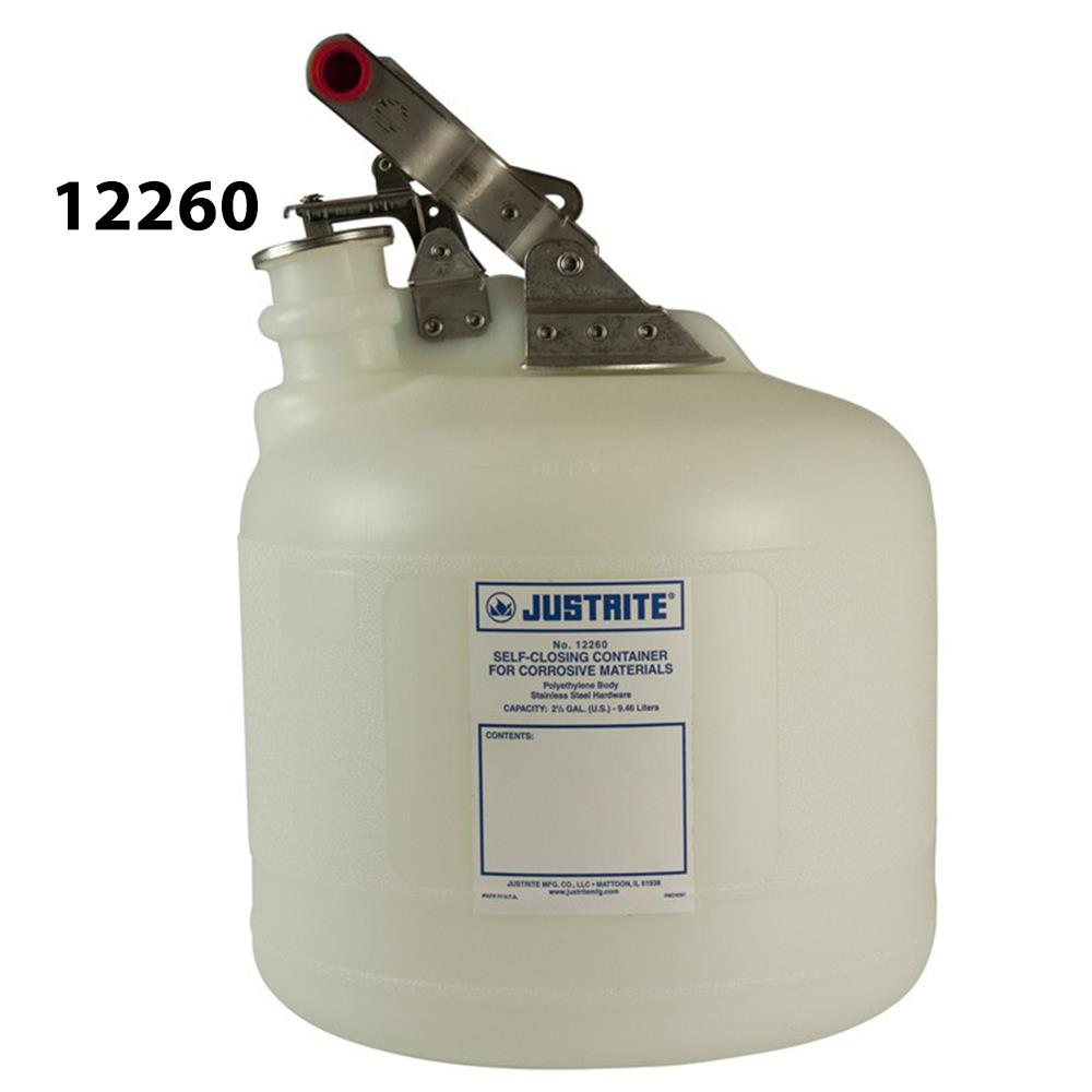Justrite Polyethylene Laboratory Safety Container for Corrosives/Acids ...