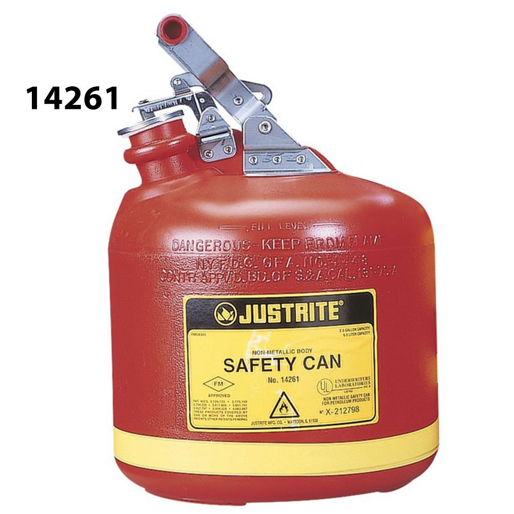Justrite Non-Metallic Stainless Steel Hardware Type I Safety Cans ...
