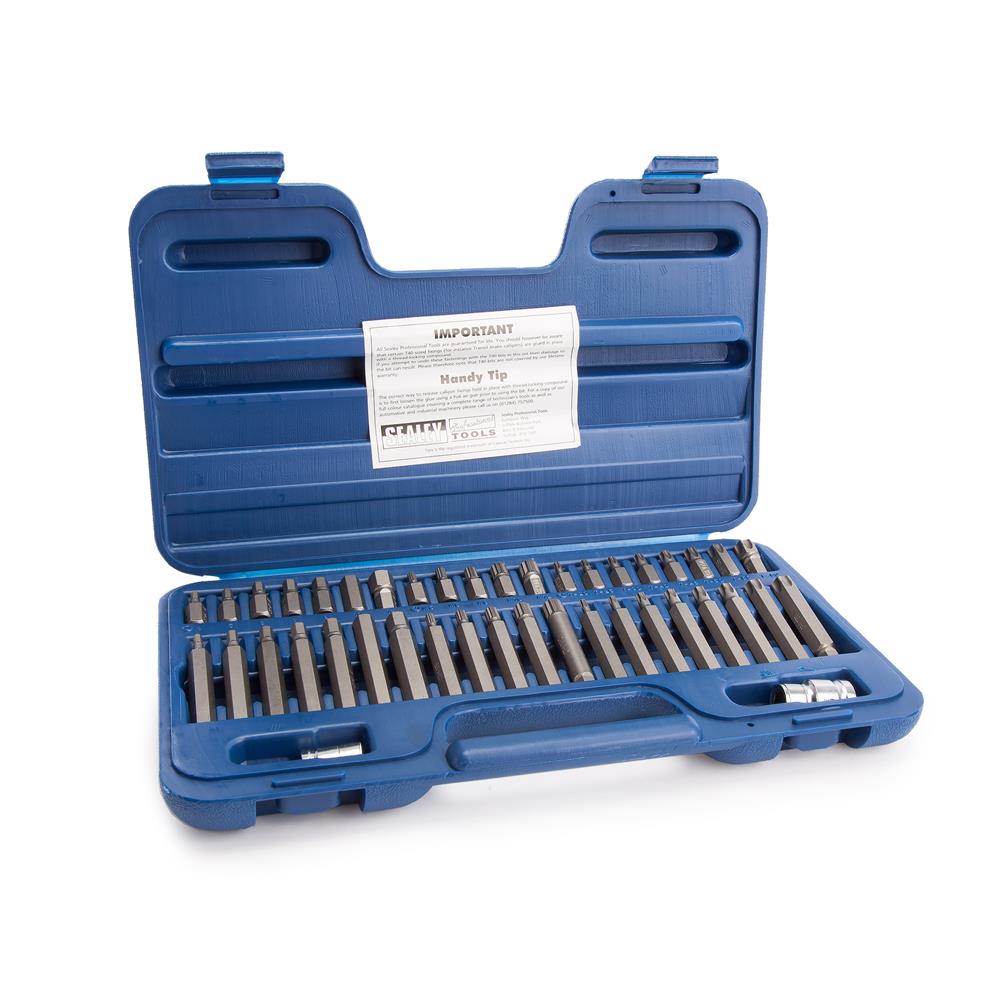 Sealey AK219 42 Piece 3/8" and 1/2" Drive Hex/Spline Bit Set available ...