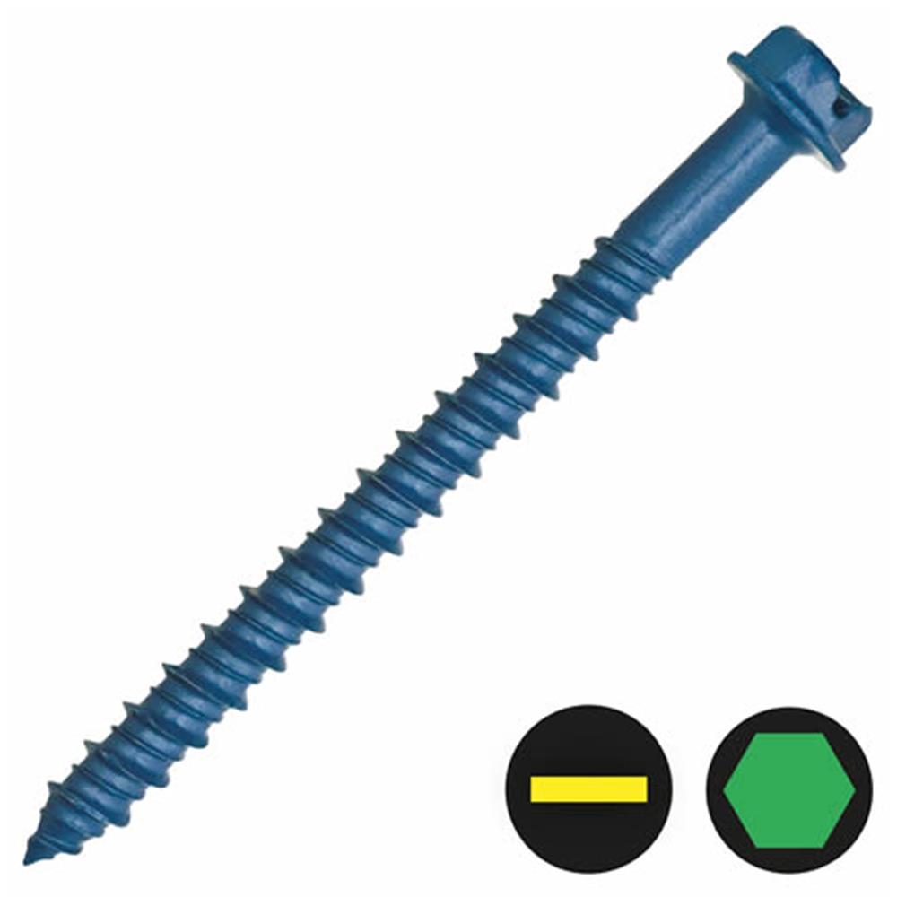 DeWALT DWT1400150 Tapper-Pro Hex Blue Head Concrete Screw - 100 Pack ...