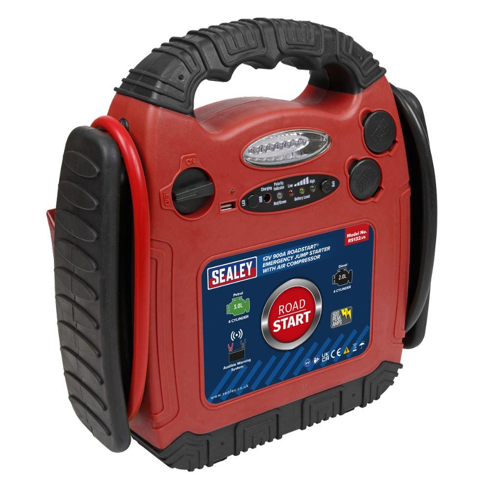 Sealey RS132 12 Volt RoadStart Emergency Jump Starter with Air ...