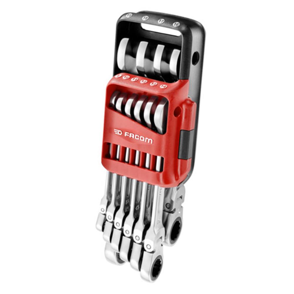 Facom 467BF.JP10 Metric 10 Piece Flexible Ratchet Combination Wrench ...