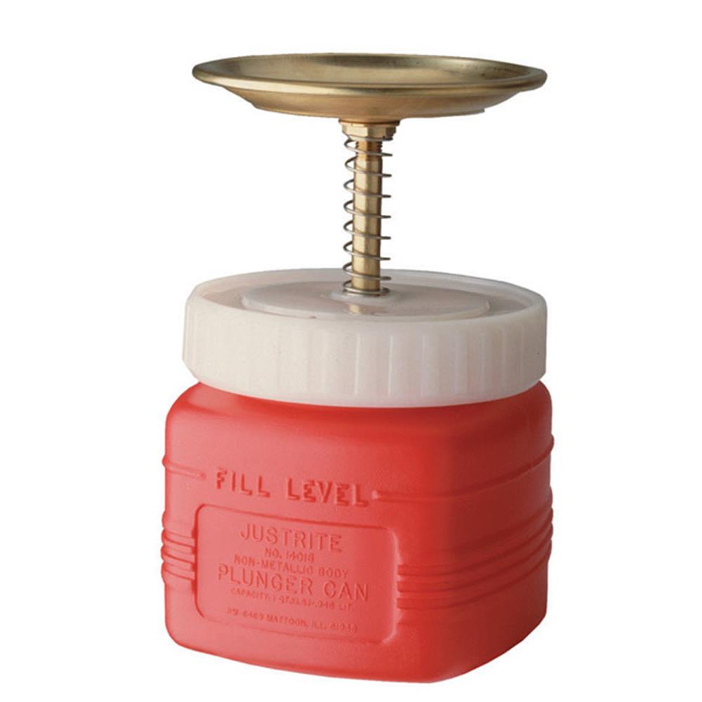 Justrite 14018 0.94 Litre Non-Metallic Plunger Dispensing Can available ...