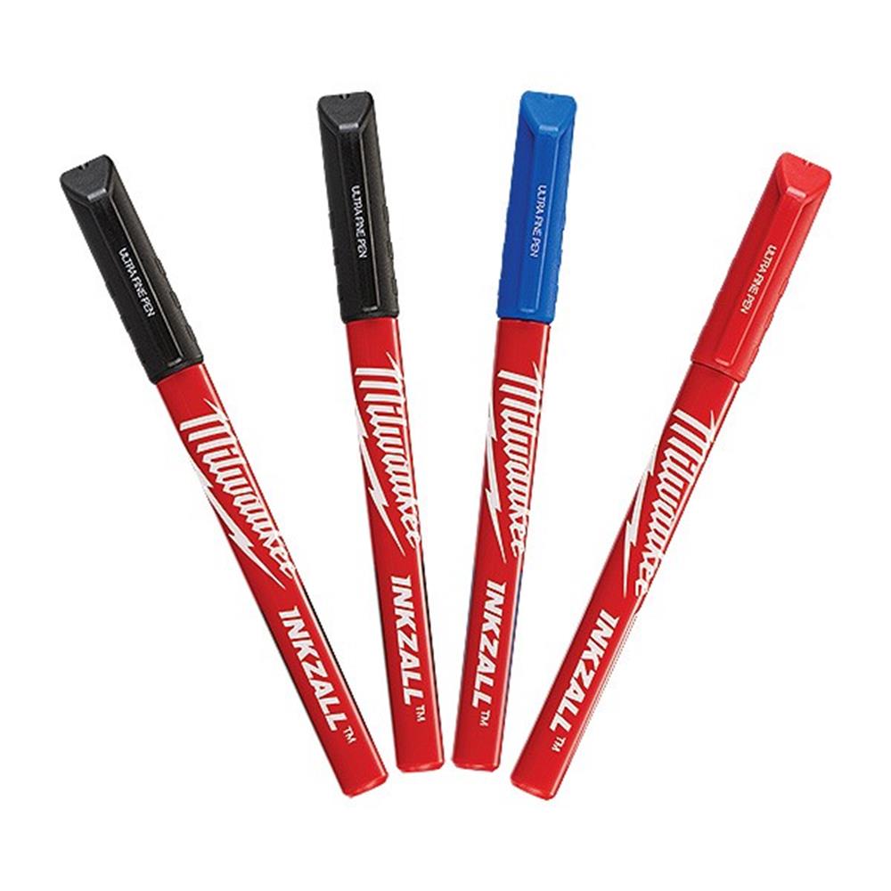 Milwaukee 48223165 Inkzall Colour Ultra Fine Point Pen - 4 Pack ...
