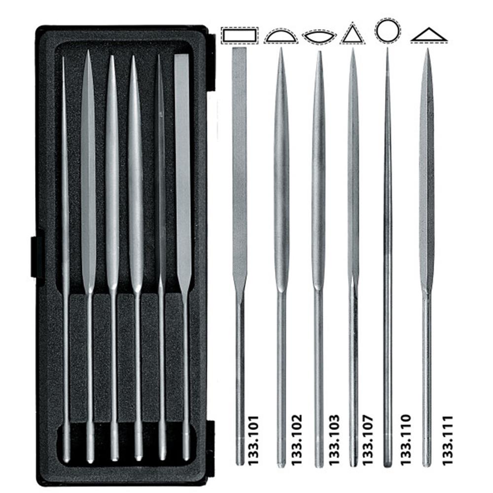 VALLORBE LAC2462-140 Buff Hand File Set, 140mm, 6 PIece Set available ...