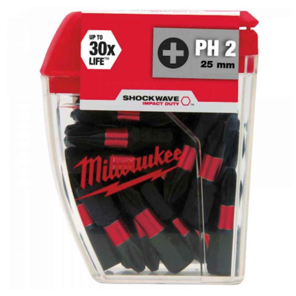 Milwaukee 4932430853 25 Piece Shockwave Impact Duty PH2 25mm ...