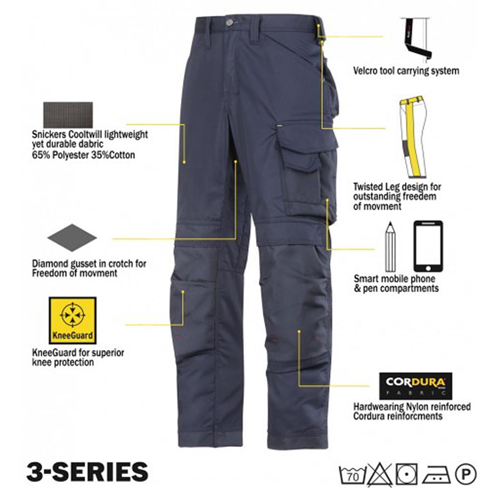Snickers 3311 CoolTwill Craftsmen Trousers - Navy available online ...