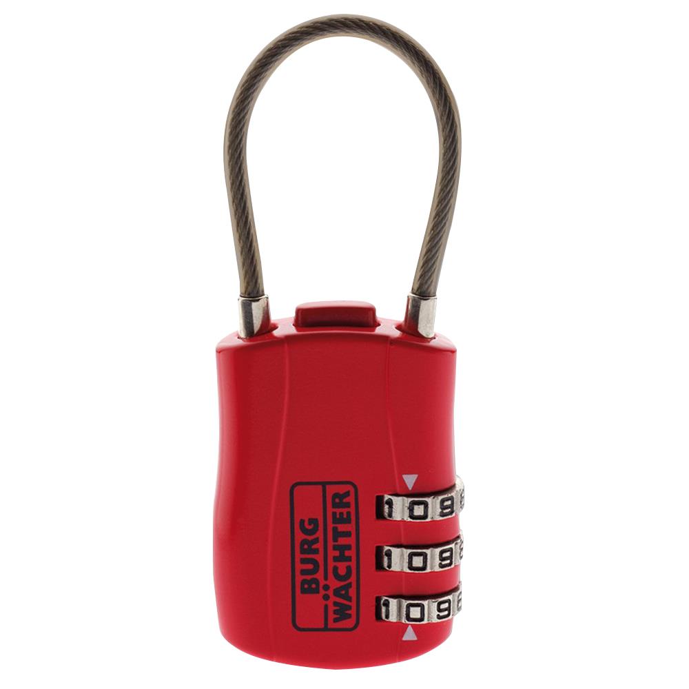 Burg COMBI7330SB Red Wire Shackle Combination Padlock available online ...