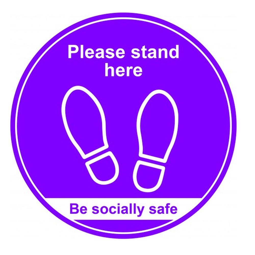Citec "PLEASE STAND HERE" Floor Signs- Various Colours available - 400m ...