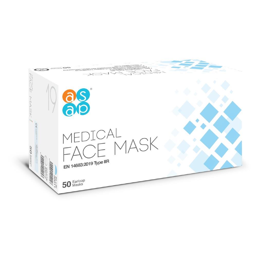 ASAP Medical Face Masks, Box of 50 available online - Caulfield Industrial