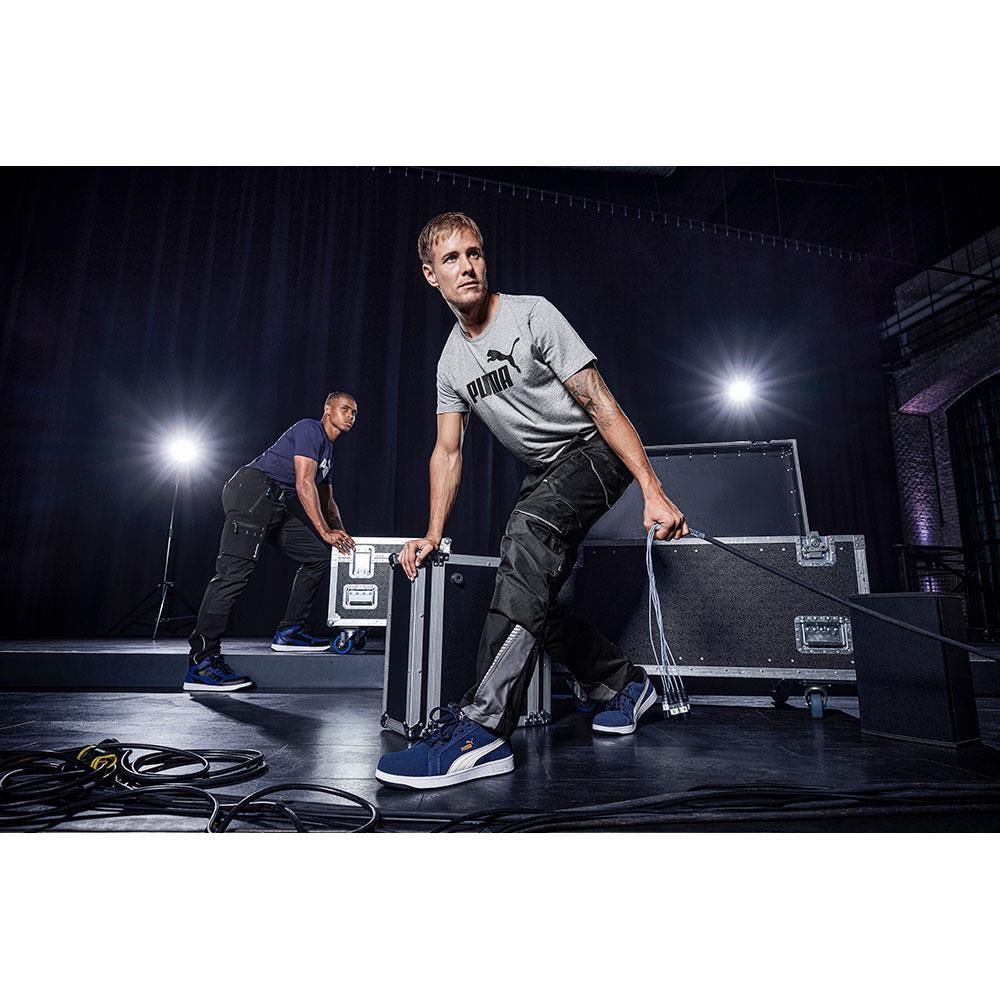 PUMA Iconic Low S1PL ESD FO HRO SR Suede Safety Trainers, Navy ...