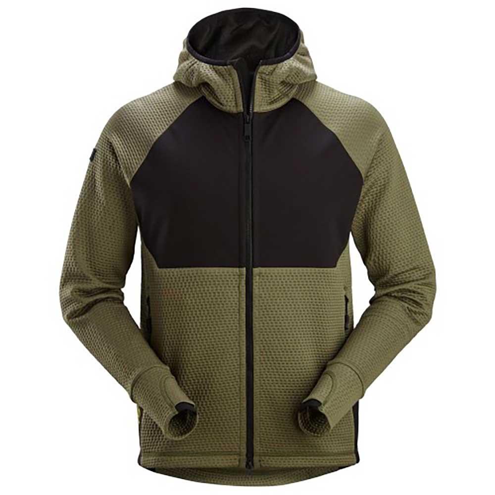 SNICKERS 8405 FlexiWork Full-Zip Midlayer Hoodie, Khaki Green available ...